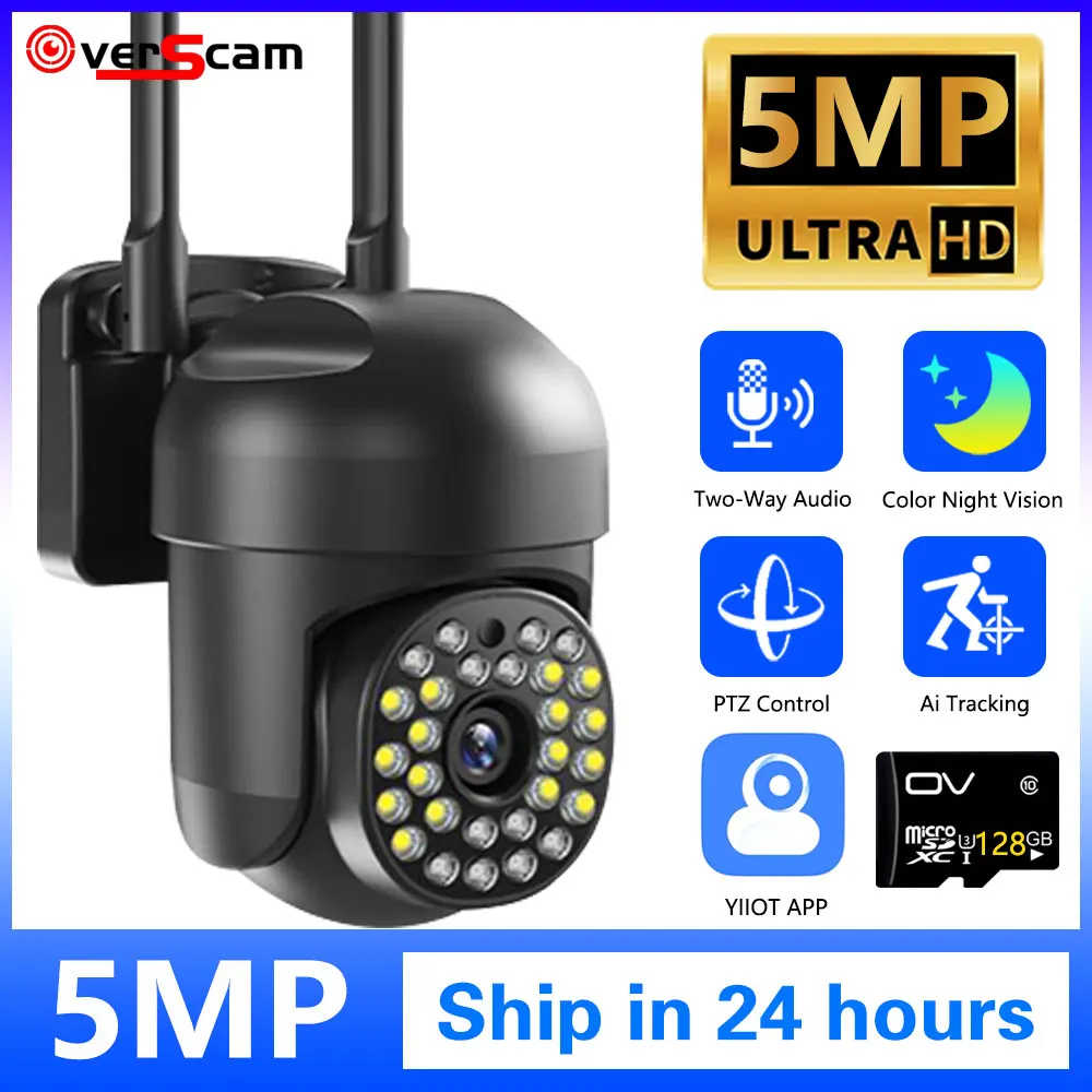 YIOT Câmeras IP de Vigilância ao ar livre, 5MP WiFi, 1080P, PTZ Cam ...