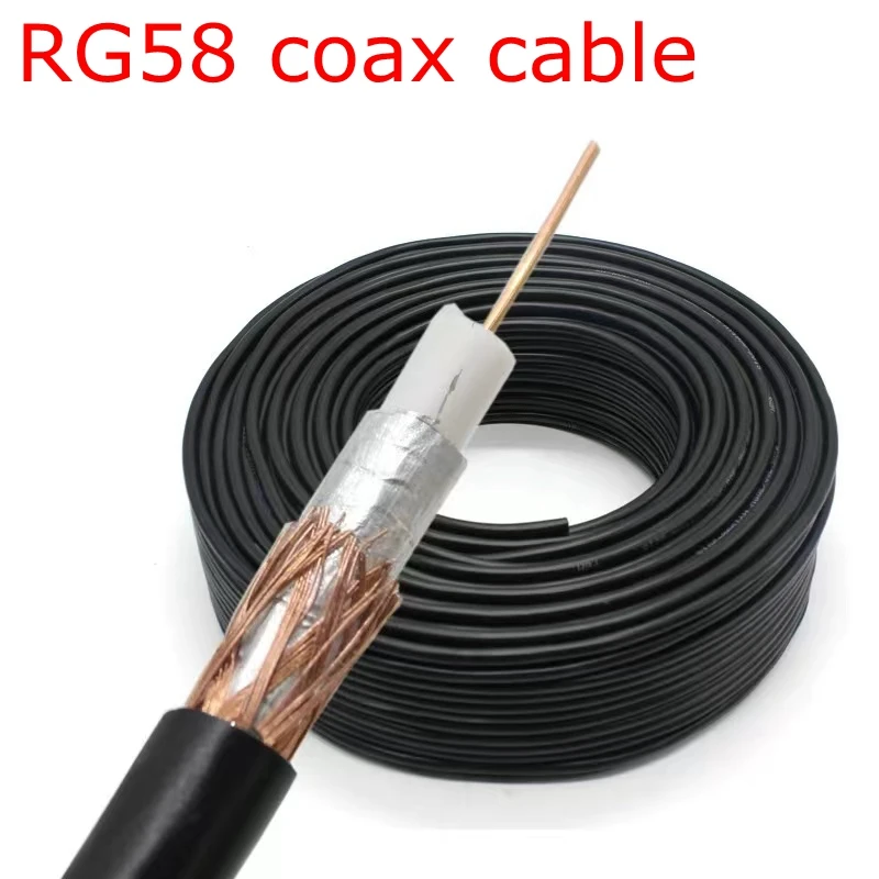 RG58 RG-58 50-3 Coaxial Cable Adapter Connector Coax RG58 Cable Wires 50 Ohm High Quality Brass ...