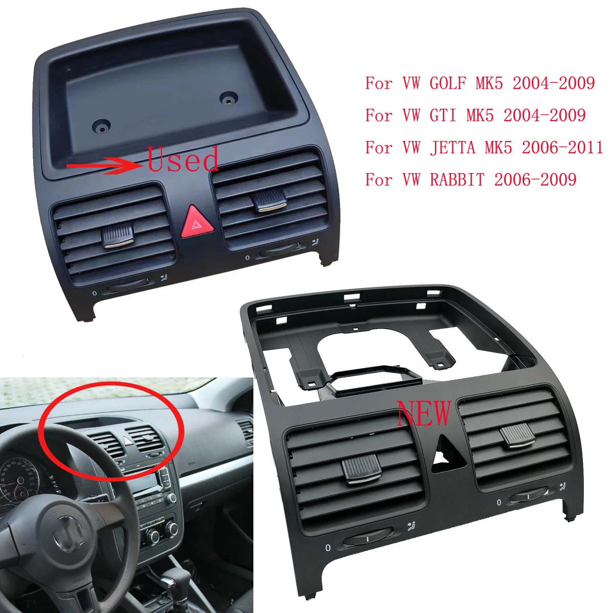 Automotive Air Conditioning Vents Fit for VW Fit for Jetta MK5 Fit for ...