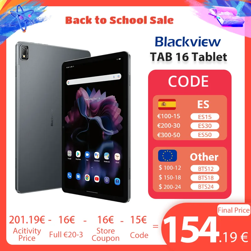 Blackview-Tablet-Tab-16-Tablet-PC-con-Android-8GB-256GB-pantalla-de-11 ...