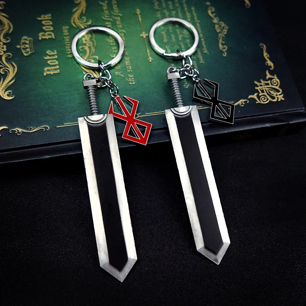 Berserk Anime Keychain Guts Sword Jewelry Set Key Chain Keyrings ...
