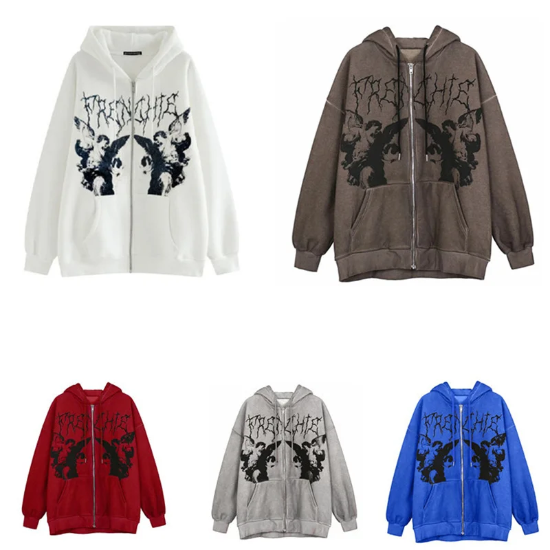Chaqueta-con-capucha-con-estampado-de-ngel-Vintage-para-hombre-y-mujer ...