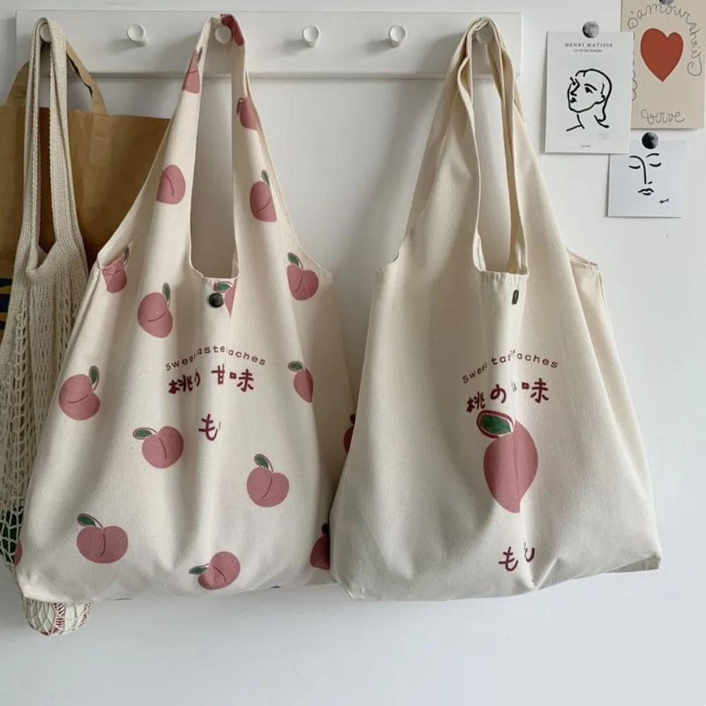 Cute-Strawberry-Tote-Bag-Aesthetic-for-School-Girls-Purses-Shopper ...
