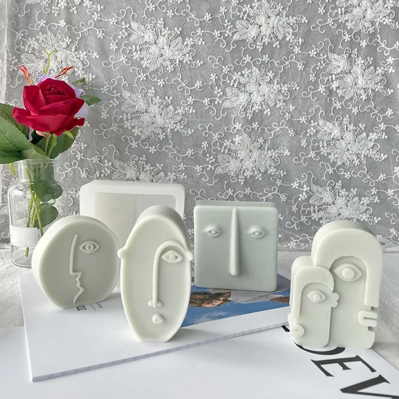 Nordic Design Atract Face Silicone Candle Mold Handmade Human Face ...