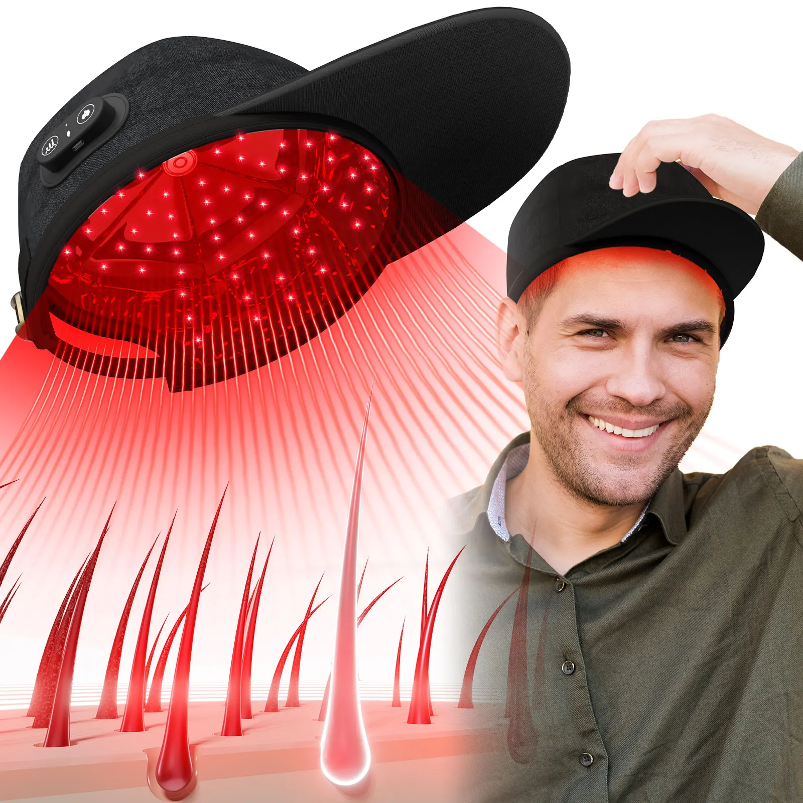 108 Diodes Laser Cap Hair Growth Device 660nm 850nm Low Level Laser ...