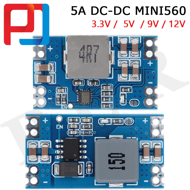 PULAR Mini560 / Pro 5A High Efficiency Output 3.3V 5V 9V 12V Step Down DC-DC Converter Voltage ...