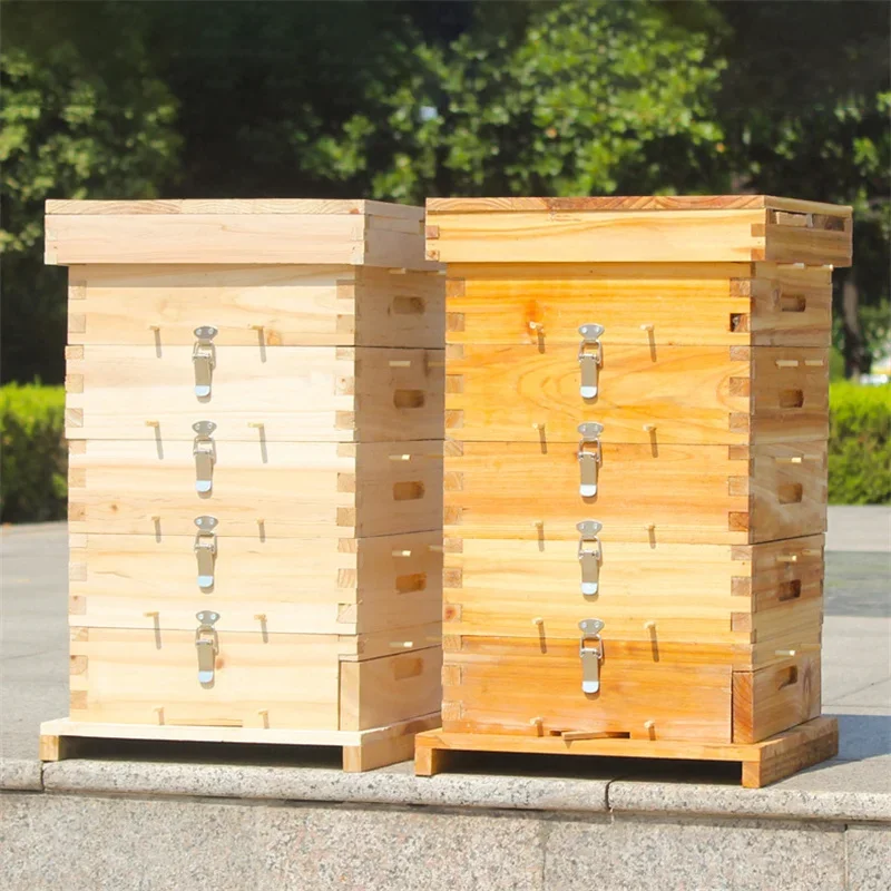 Chinese-Fir-Lattice-Beehive-Full-Set-Wooden-Bee-Hive-Hotel-House ...