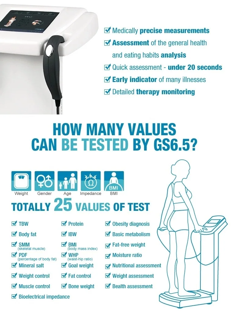 Gs6.5 Body Composition Analyzer/body Body Analyzer Machine With Printer ...