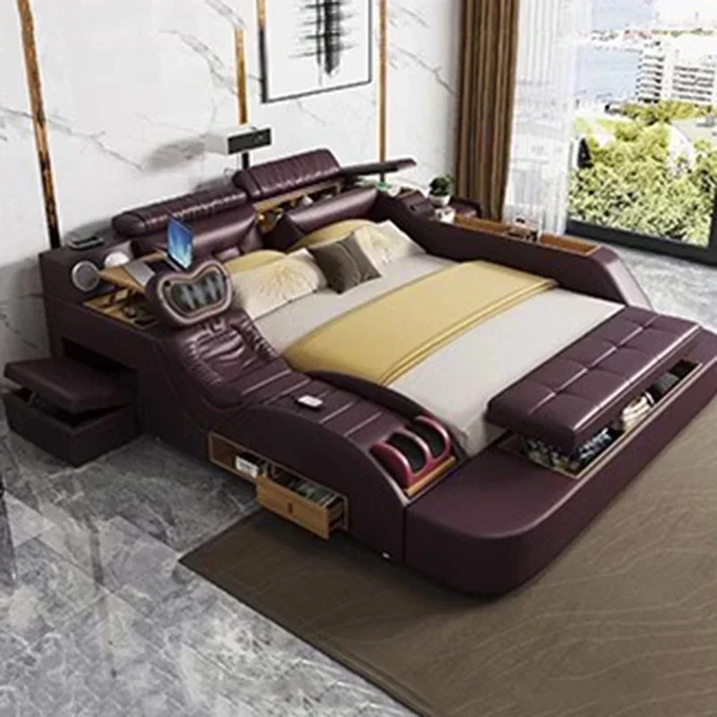 Cama de lujo moderna coreana, dormitorio de lujo natural europeo ...