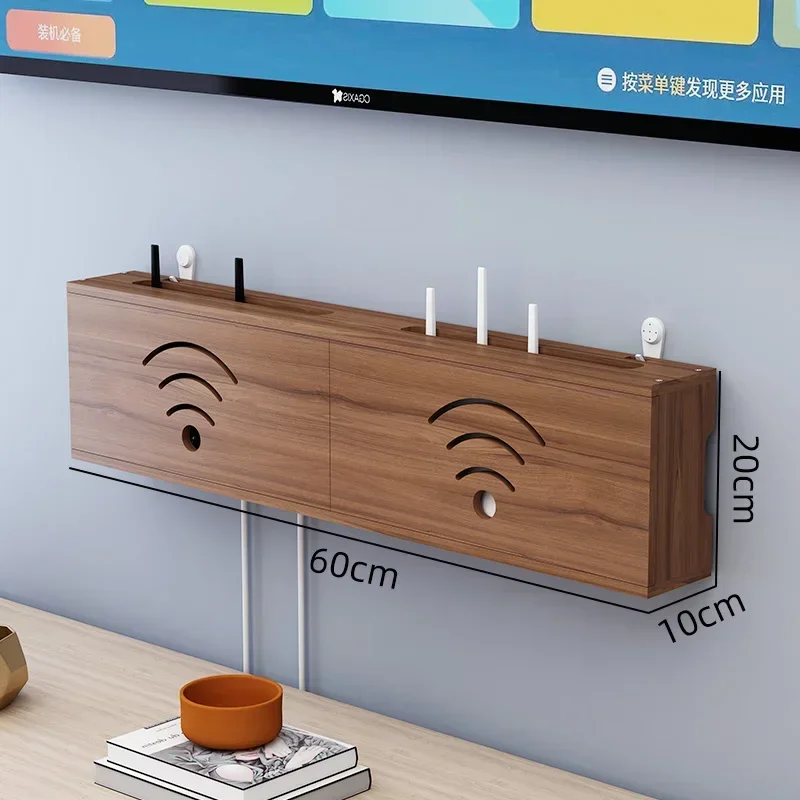 Router-Storage-System-Wood-Wall-mounted-Wifi-Set-top-Storage-Box-TV ...