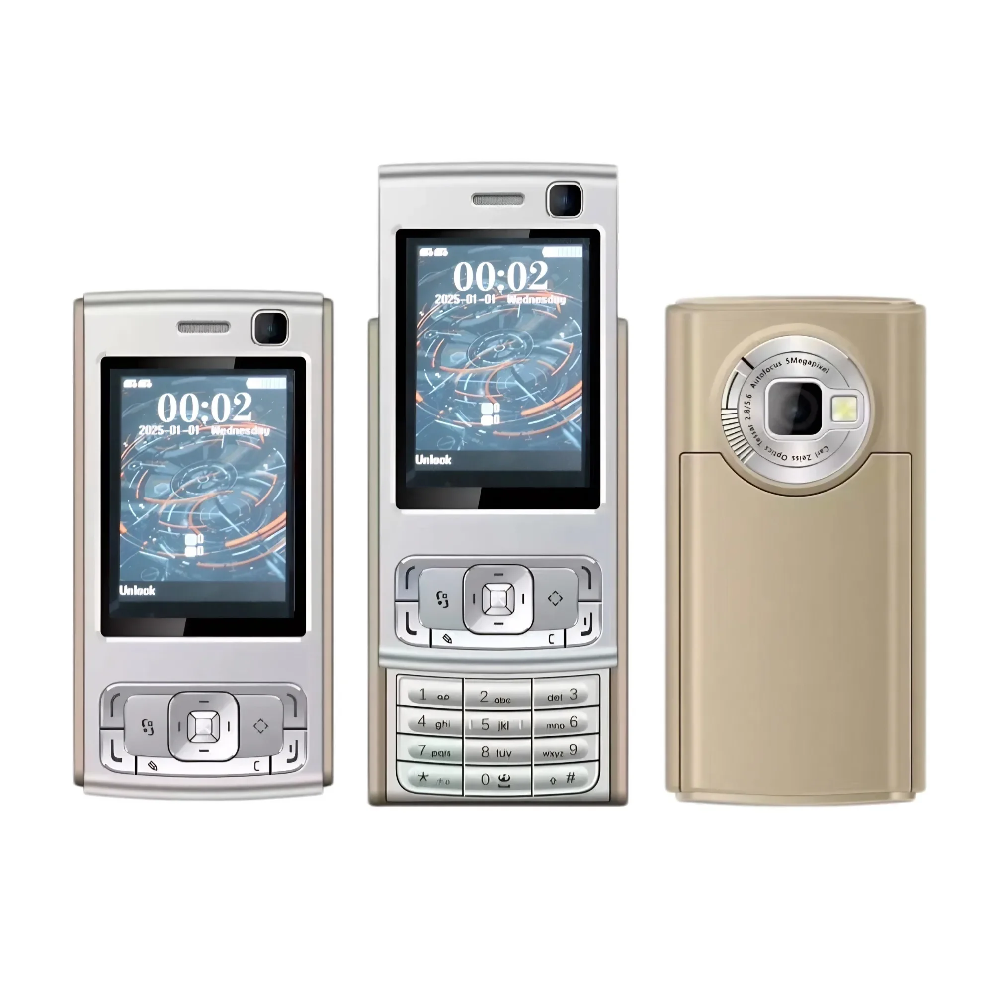 N95pro Elderly Slide Mobile Phone Unlocked Mini Size Push Button Dual ...