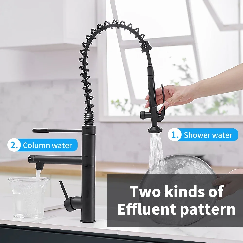 Kitchen-Faucet-HOT-and-Cold-Water-Sink-Faucet-Pull-Down-Spray-Single ...
