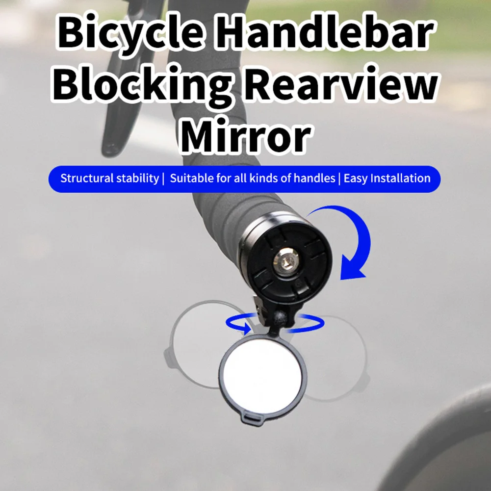Cycling-Handlebar-Convex-Mirror-Adjustable-Rotate-Bike-Handlebar-Plug ...