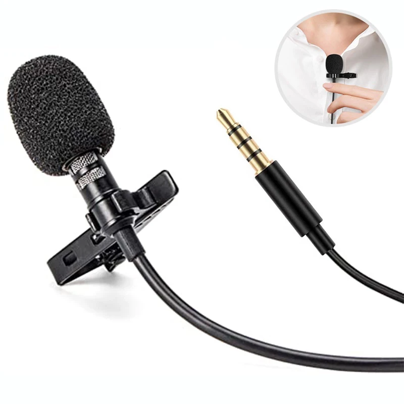 USB Mini Microphone Lapel Clip For Phone PC Laptop 1.5m Wired Condenser ...