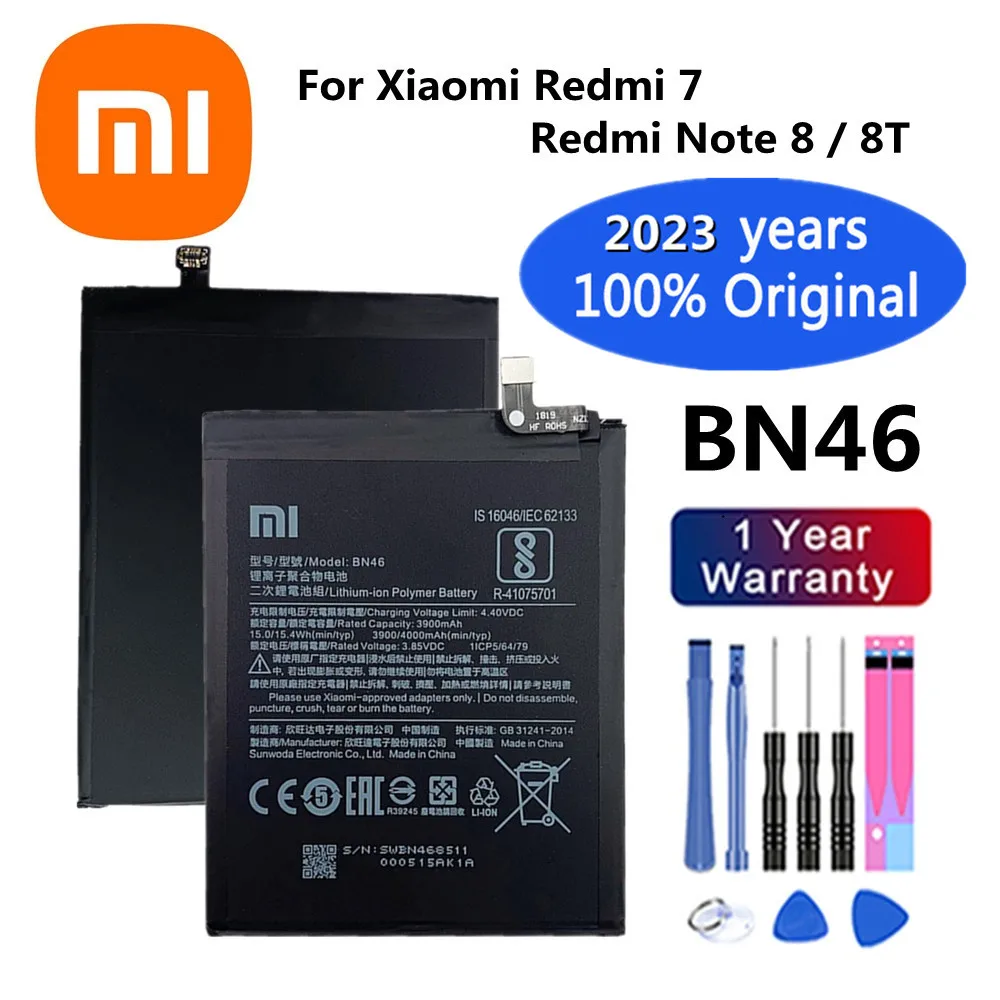 2023 Years 100% Original Battery BN46 4000mAh For Xiaomi Redmi Note 8 ...