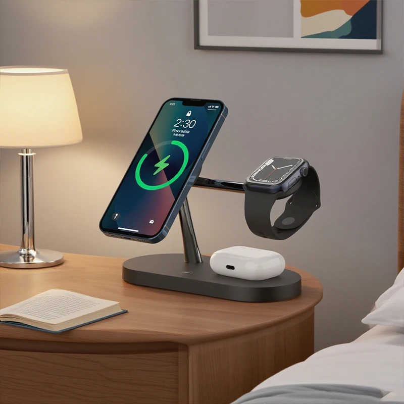 3 in 1 Magnetic Wireless Charger For iPhone 16 15 14 13 12 Fast ...