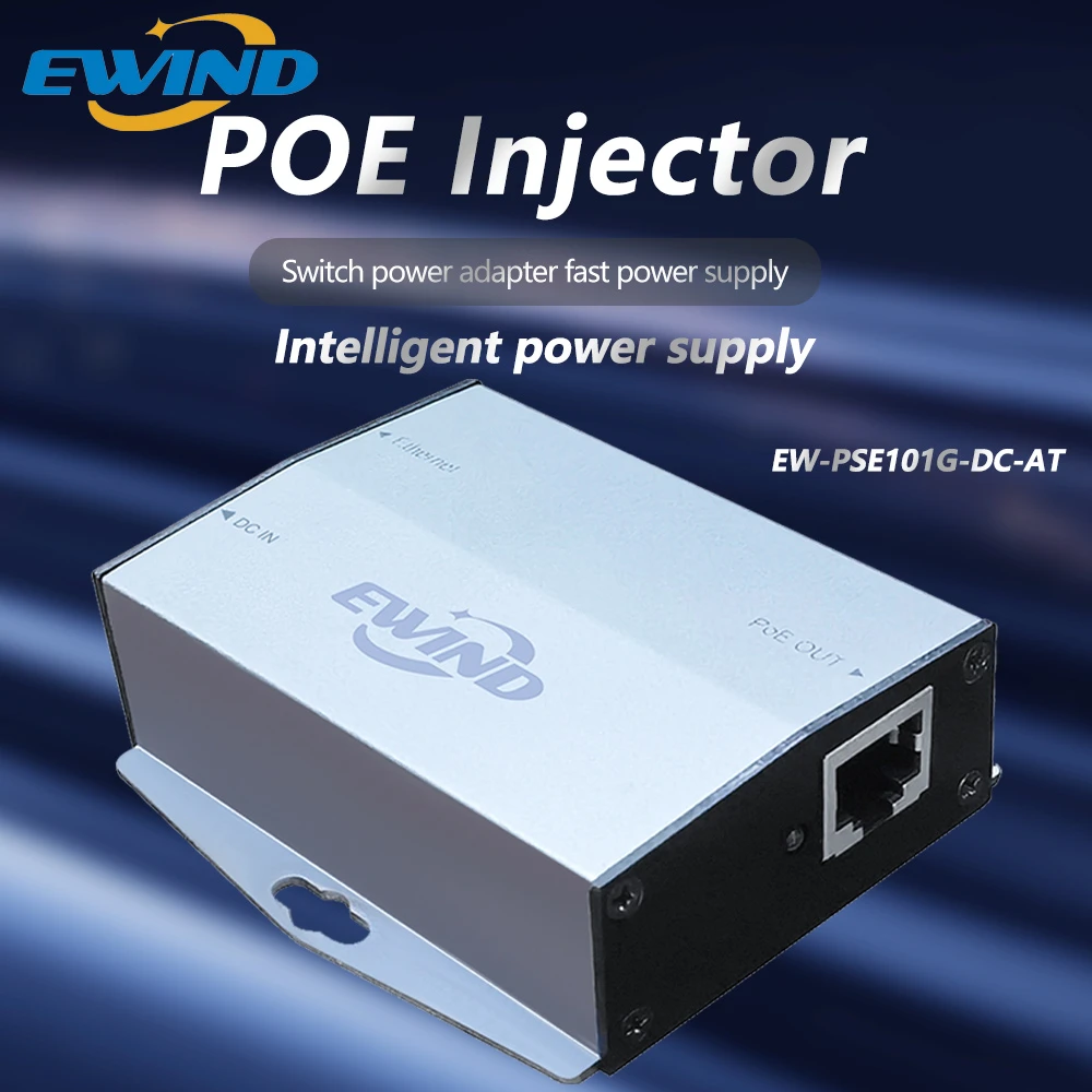 EWIND Gigabit POE Injector 10/100/1000Mbps Compatible IEEE802.3af/at/BT Single Port Supply Power ...