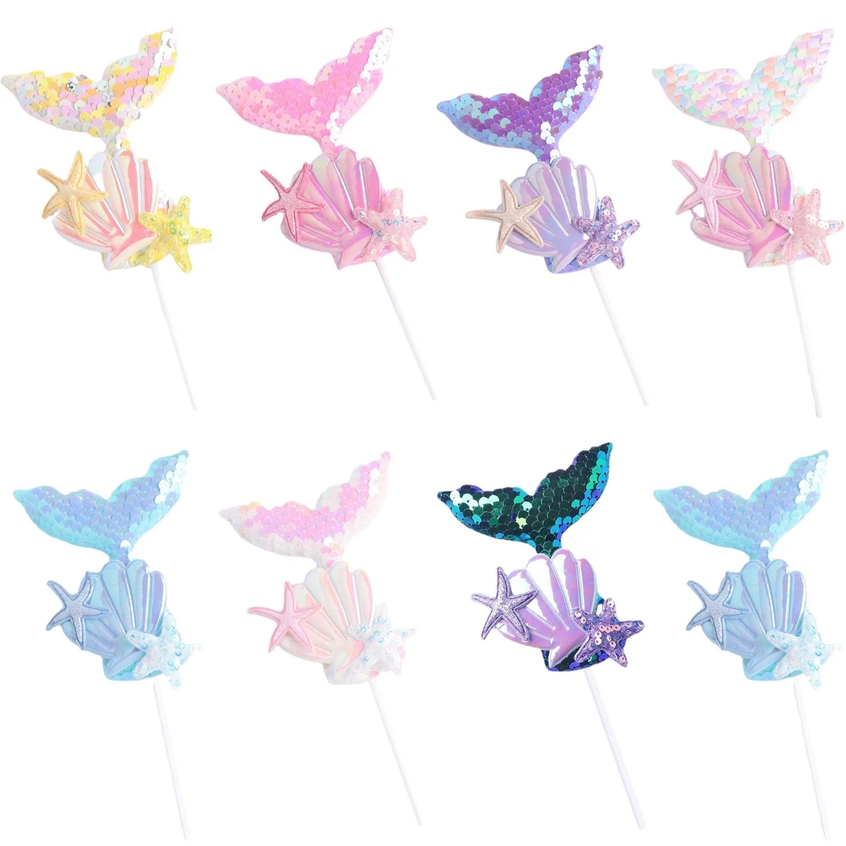 Glitter Scale Shells Starfish Mermaid Theme Party Supplies Birthday ...