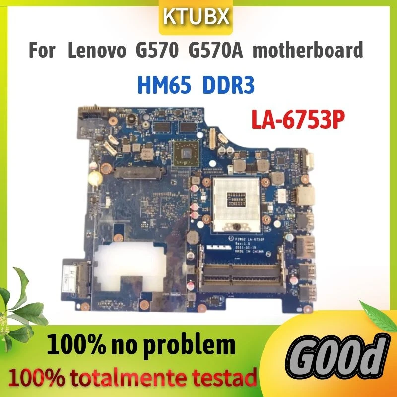 For-Lenovo-G570-G570A-Laptop-Motherboard-LA-6753P-motherboard-HM65-DDR3 ...