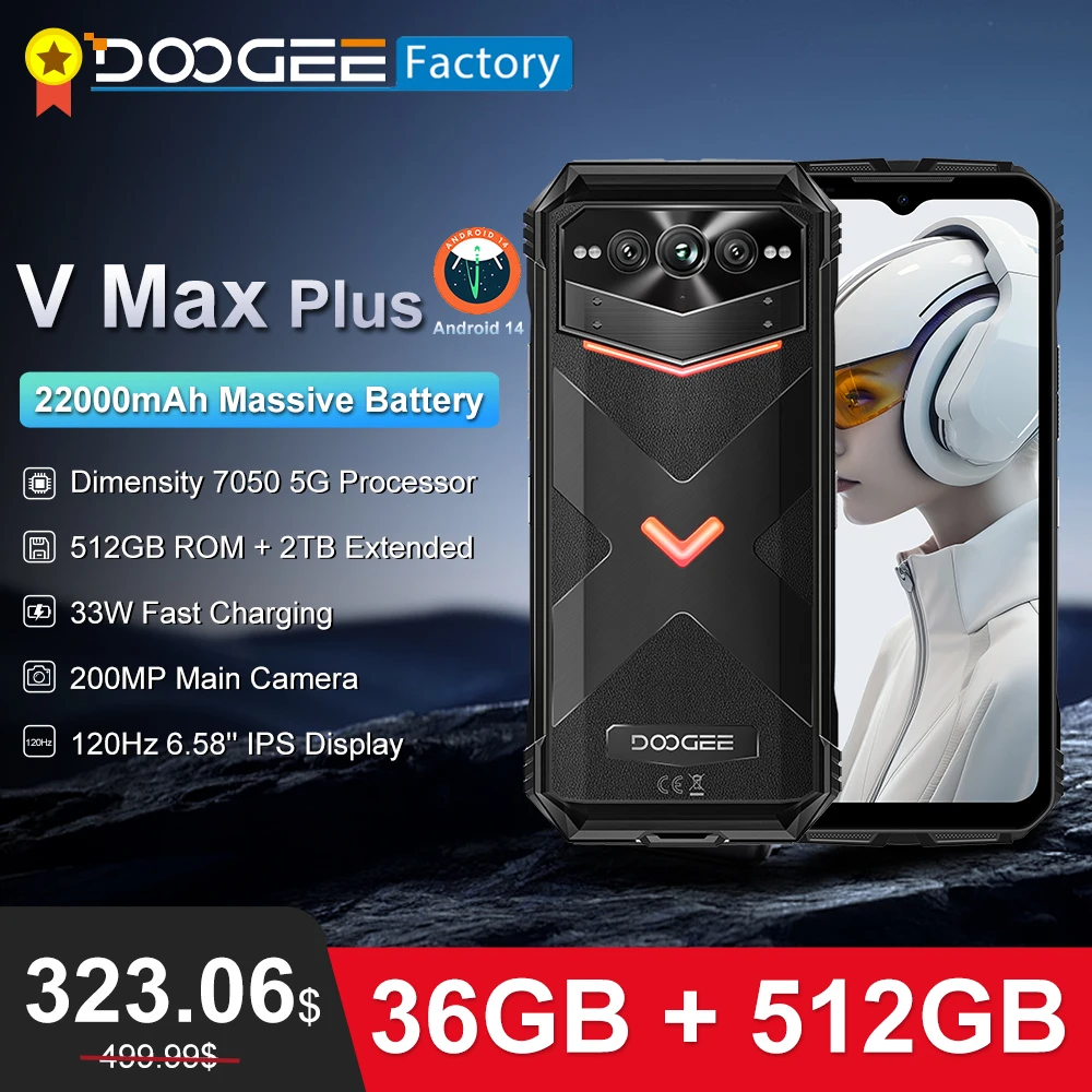 Doogee-v-max-plus-22000mah-5g-smartphone-robusto-36gb-16-20-512gb-200mp ...