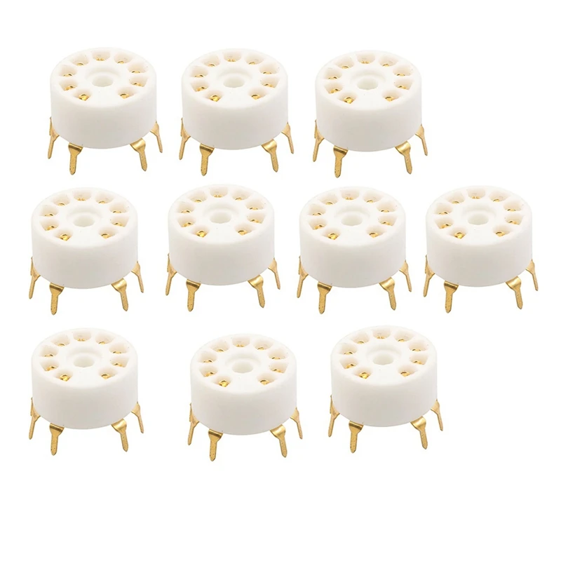 10PCS-PCB-9Pin-Ceramic-B9A-Vacuum-Tube-Socket-Audio-HIFI-DIY-Amps-For ...