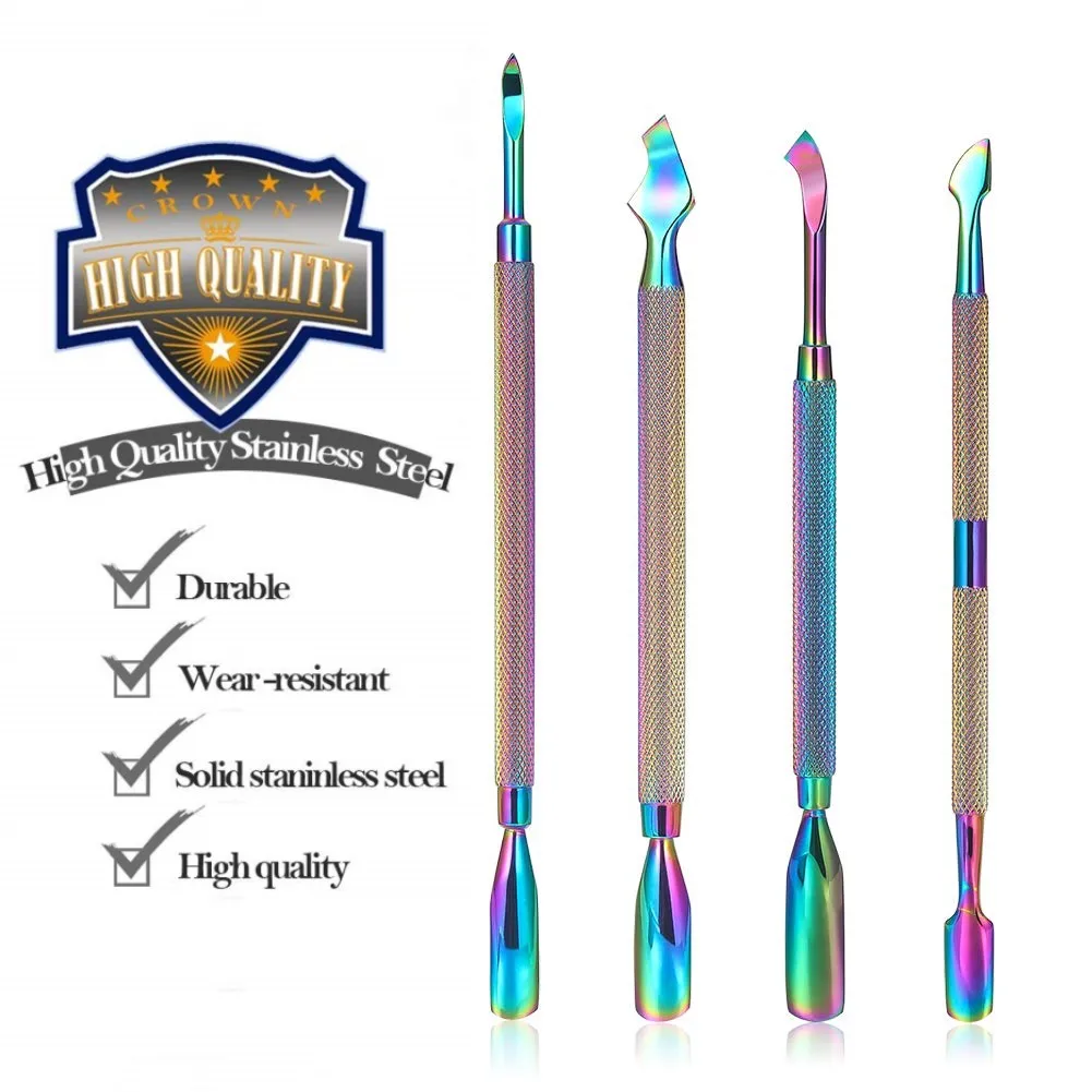 Rainbow Cuticle Pusher Dead Skin Cuticle Remover Stainless Steel ...