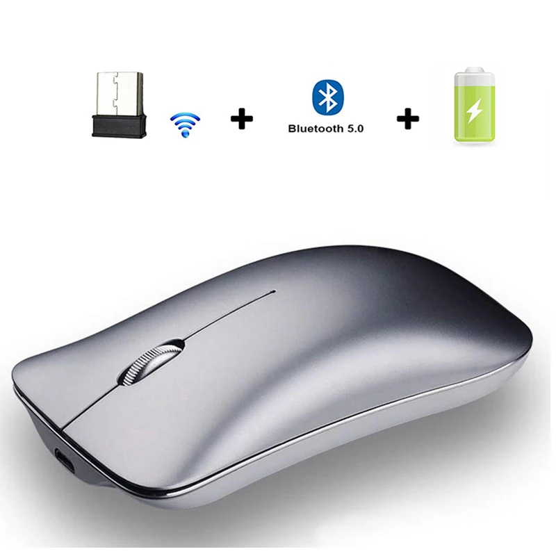 Rat-n-inal-mbrico-USB-de-Metal-con-Bluetooth-5-0-Mouse-recargable-de ...