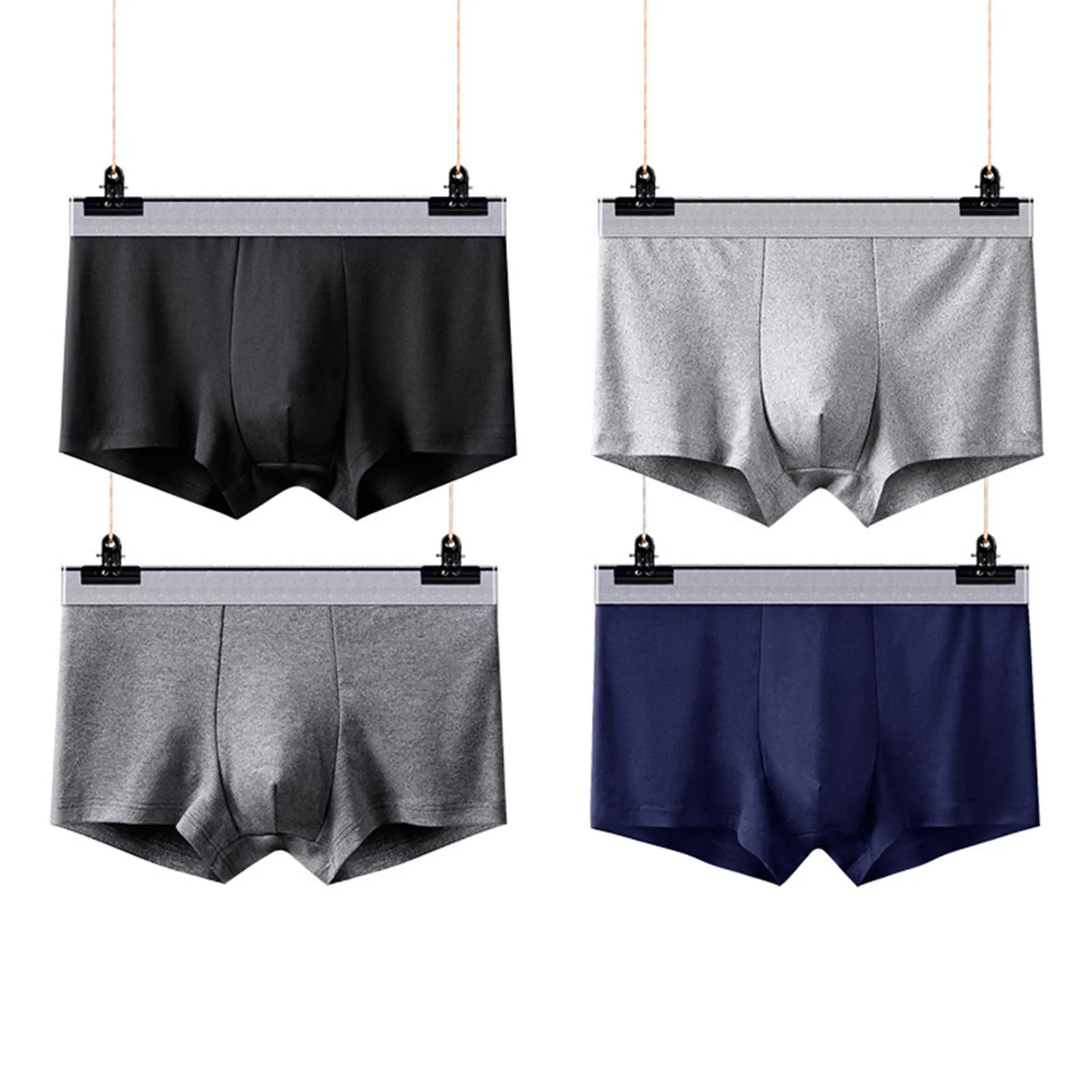 Mens-High-Waist-Cotton-Briefs-Intimates-Lingerie-Breathable-Boxer ...