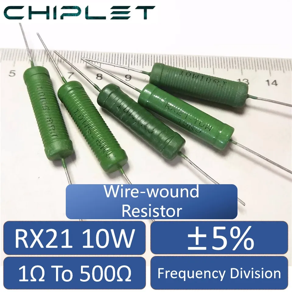 5-10-Pcs-Wire-Wound-Resistor-RX21-10W-5-Frequency-Division-1-To-500 ...