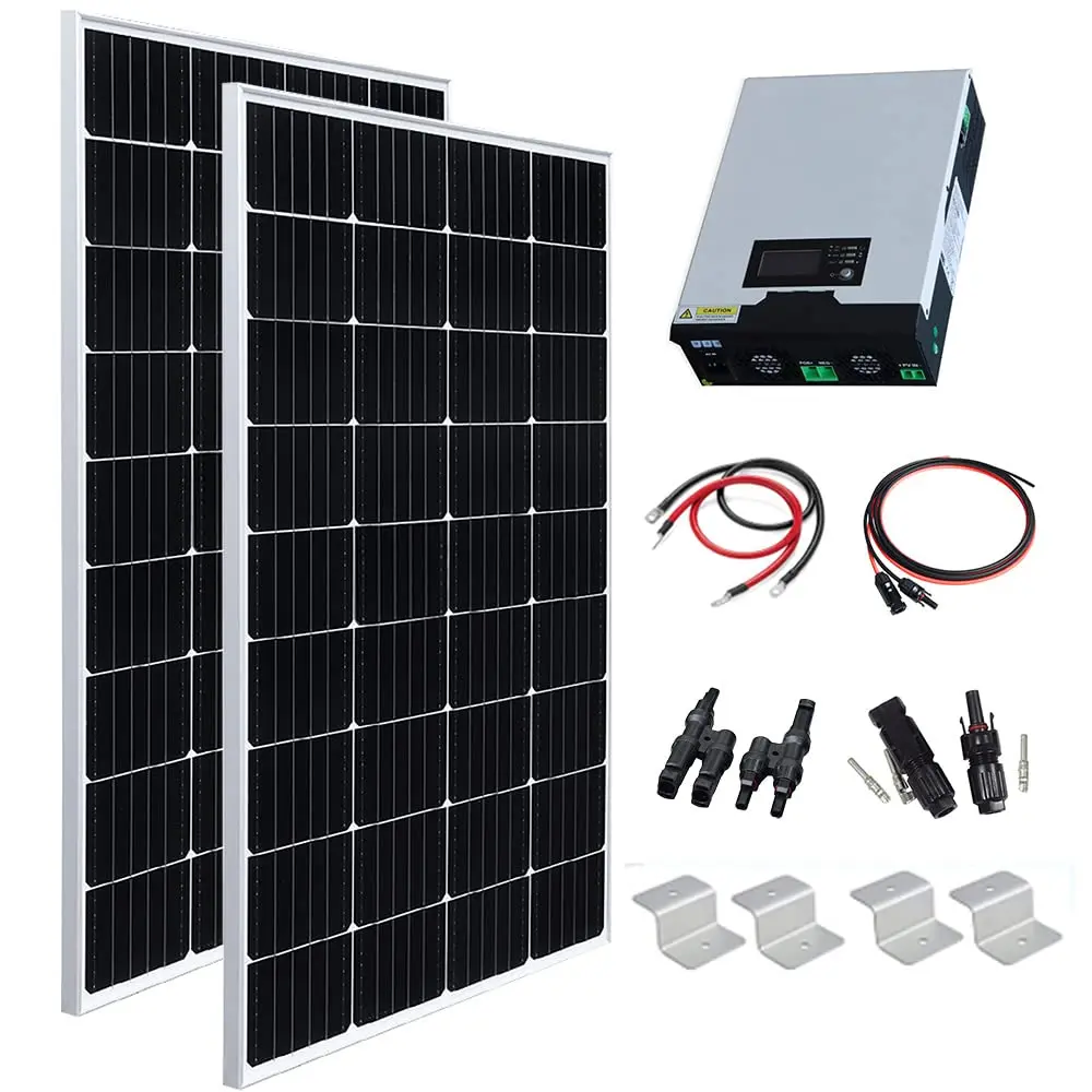220V-110V-400W-Solar-Panel-system-for-home-complete-kit-2x-200-Watt ...