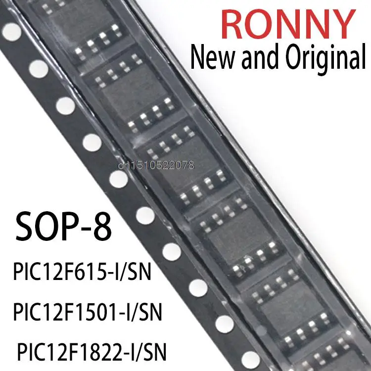 10個の新規およびオリジナル12F615 12F1501 12F1822 i/snのsop-8 PIC12F615-I/sn PIC12F1501-I/sn PIC12F1822-I/sn
