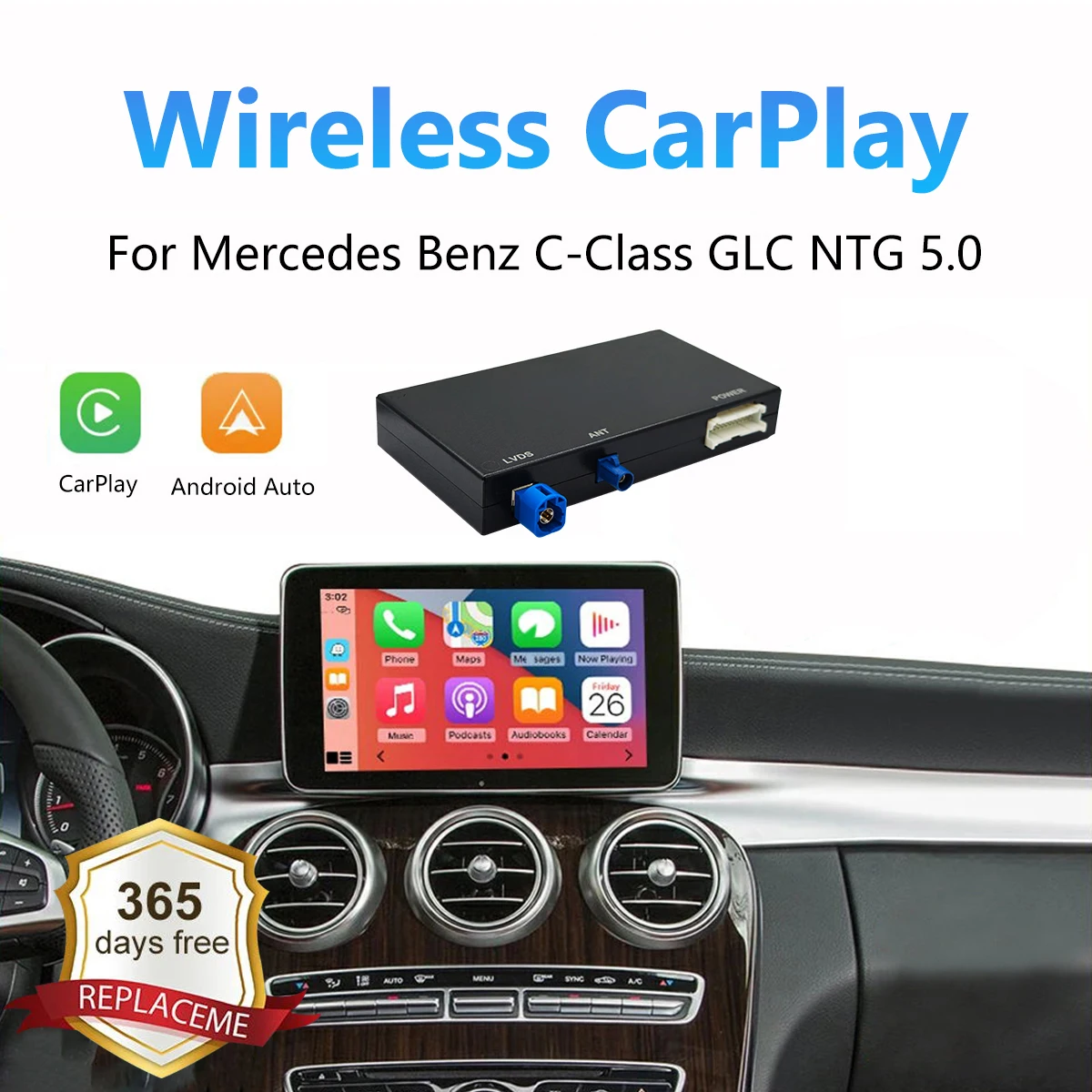 WRWD-Wireless-CarPlay-For-Mercedes-Benz-A-CLA-GLA-W176-C-Class-W205-GLC ...