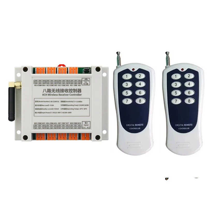 DC 12V 24V 36V 8 CH Channels 8CH RF Wireless Remote Control Switch ...