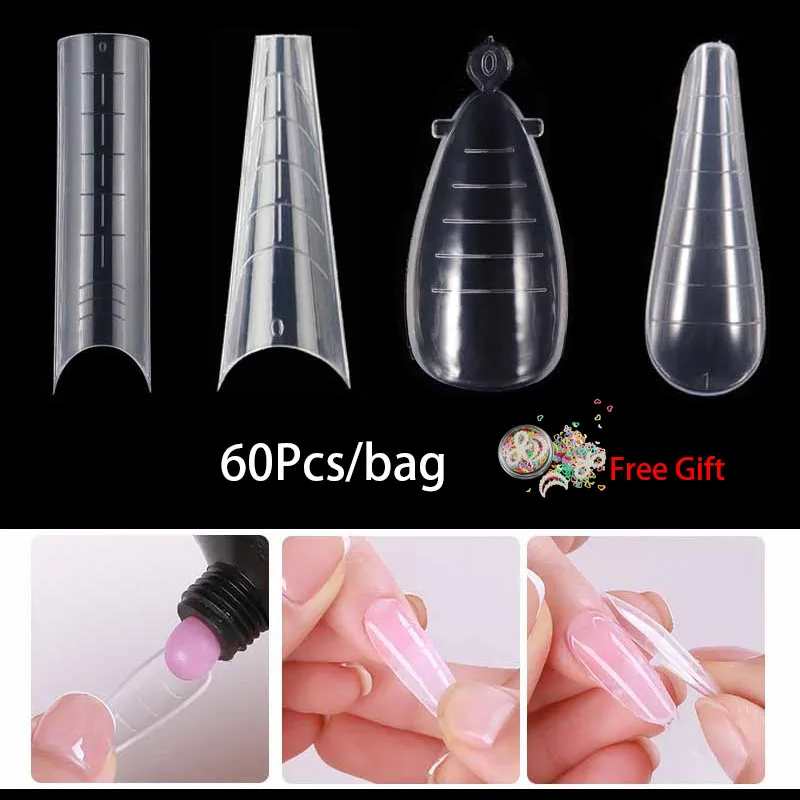 Nail Dual Forms Finger Quick Building Extension Tips Poly Nail Art UV ...