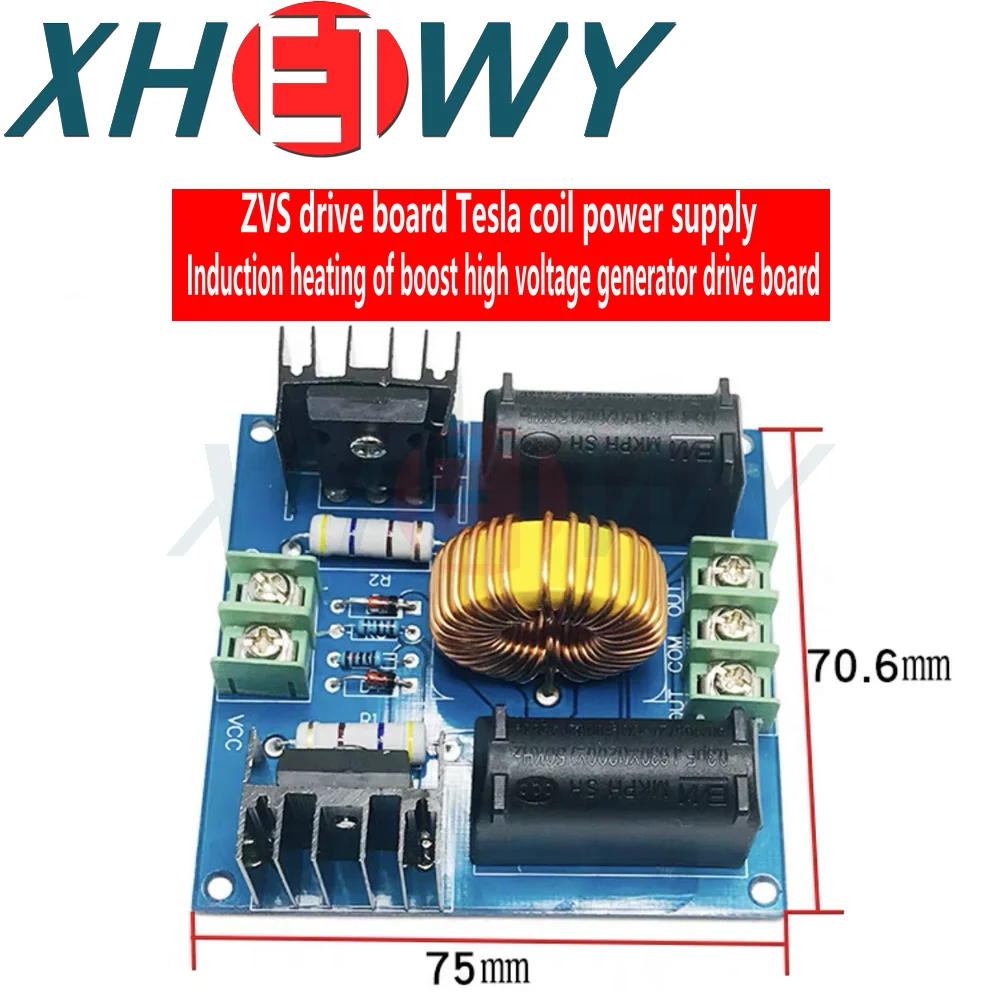 ZVS-DC-12-30V-30-50KHz-Induction-Heating-Driver-Board-High-Voltage-Generator-Circuit-PCB ...