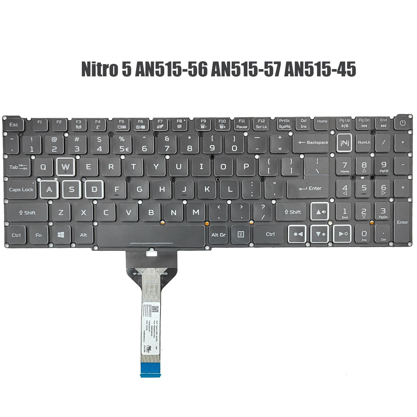 Teclado para Acer Nitro 5, AN515 56, AN515 57, AN515 45, AN515 45 R9PJ ...