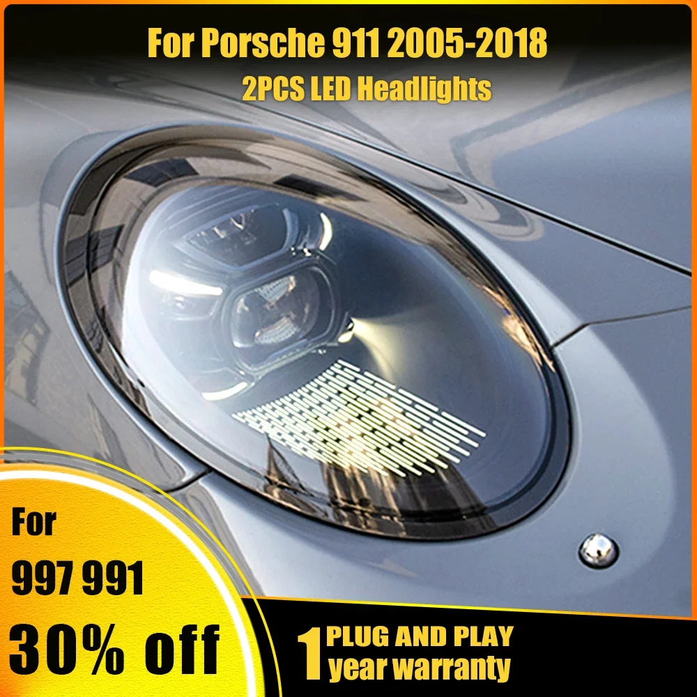 Car Stlying for Porsche 911 Headlights 2005-2018 997 991 LED Headlight ...