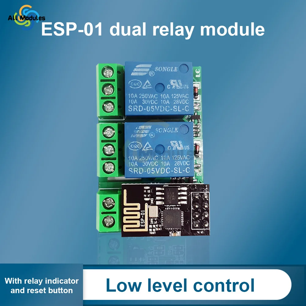 ESP8266-ESP-01-01S-WIFI-Relay-Module-Dual-Channel-DC5V-With-Relay ...