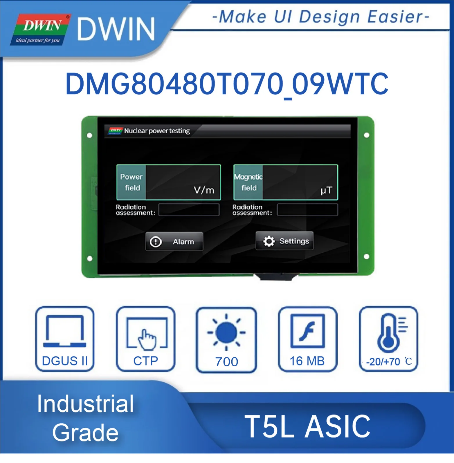DWIN-7-Inch-High-Brightness-LCD-Arduino-ESP32-Display-800-480-RS232 ...