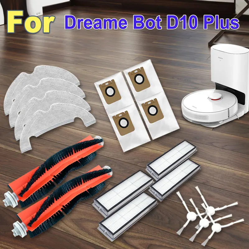 For Xiaomi Dreame Bot D10 Plus Accessories Brushes Filter Dust Bags Mop Cloth Main Side Brush ...