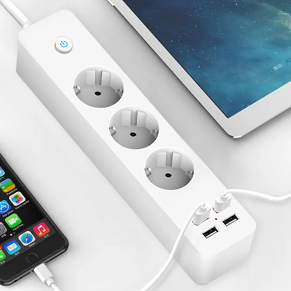 XINGRIDA-EU-usb-power-strip-mains-socket-2200w-10a-4-USB-charging-ports ...