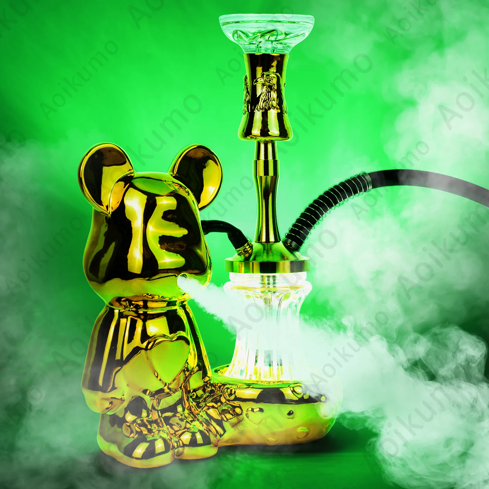 Resin-Craft-Bear-HOOKAH-Modeling-HOOKAH-ShiSha-LED-Set-Water-Pipe-Smoke ...