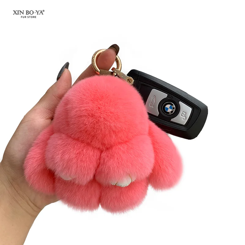 Real-Rabbit-Pendant-Keychain-Cute-Toy-Doll-Bag-Jewelry-Keyring-For ...