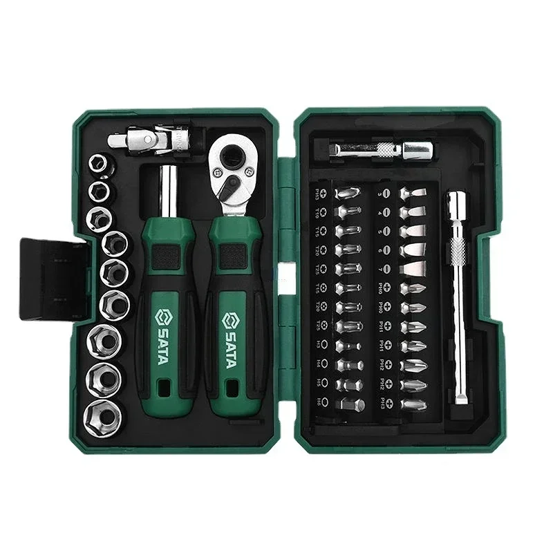 SATA-Ratchet-Wrench-and-Screwdriver-Multi-Kit-6-3mm-DIY-Household ...