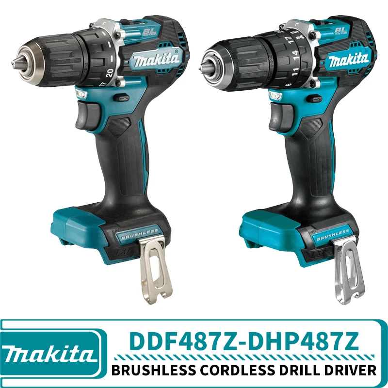 마키타 DDF487Z DHP487Z LXT 브러시리스 무선 드릴 드라이버, 18V 리튬 전동 공구, 1700RPM 40NM, 13mm