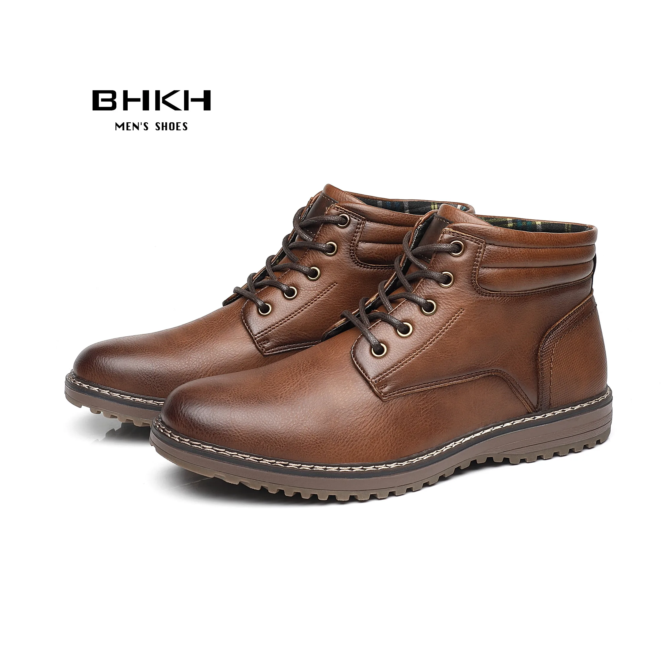 BHKH Botas informales con cordones para hombre, botines cómodos y ...