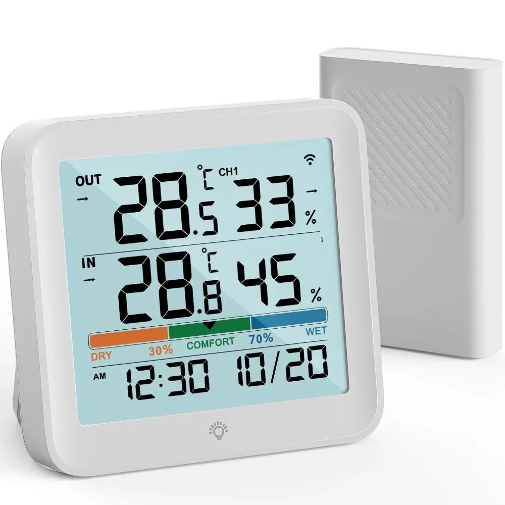 Weather Station Indoor Outdoor Wireless Thermometer Hygrometer With 1 Weather Station Indoor Outdoor Wireless Thermometer Hygrometer With 1