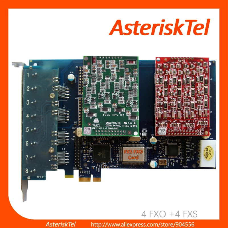 Asterisk Fxo Fxs Voip Card Pci-e Aex800, For Office Pbx Fxo Voip Pabx ...
