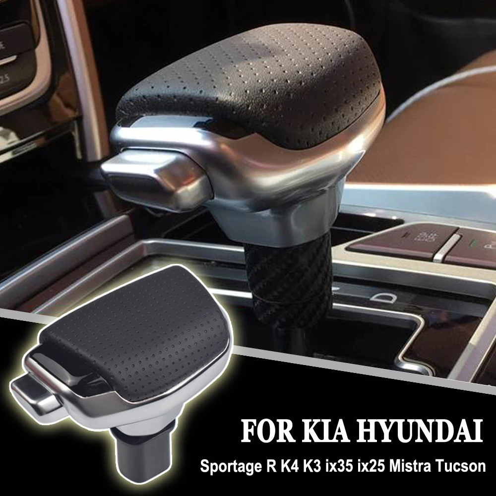 1Pcs-Car-Carbon-fiber-Red-Wood-Gear-Shift-Knob-Shifter-For-Hyundai-Ix35 ...