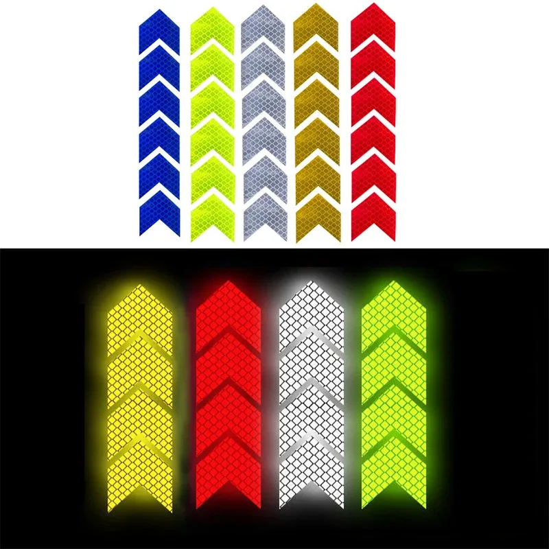 12 Pcs/Set Reflective Sign Tape Warning Safety Sticker for Car Bumper ...